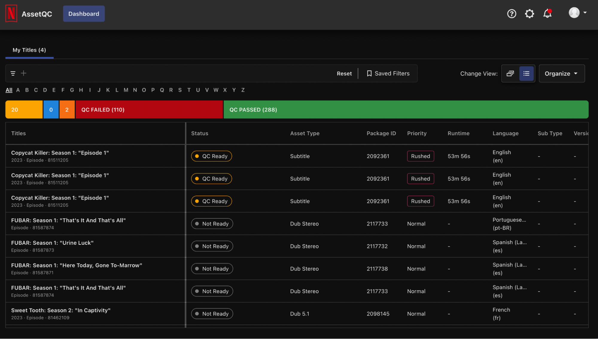 Asset QC - Production Admin Dashboard Overview – Netflix | Partner Help ...
