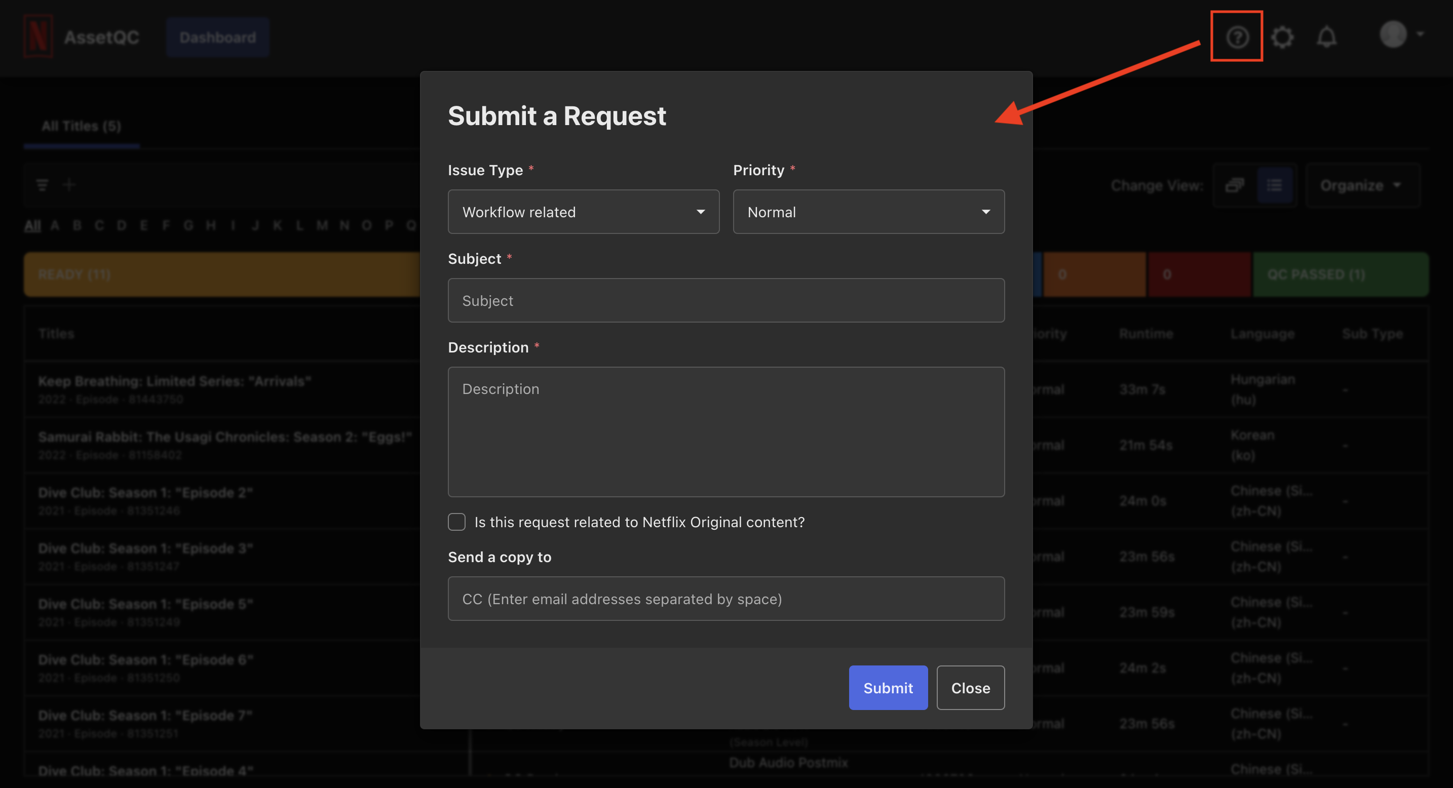 Asset QC - Production Admin Dashboard Overview – Netflix | Partner Help ...
