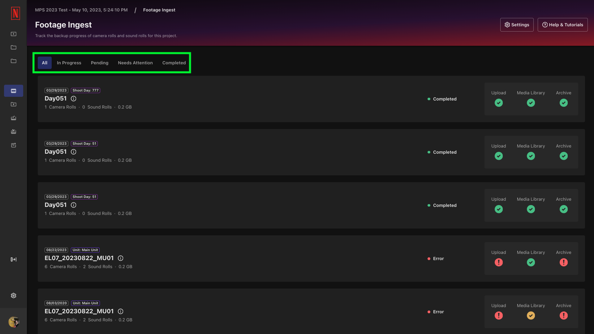 Netflix Footage Ingest - Monitoring Your Uploads In Content Hub ...