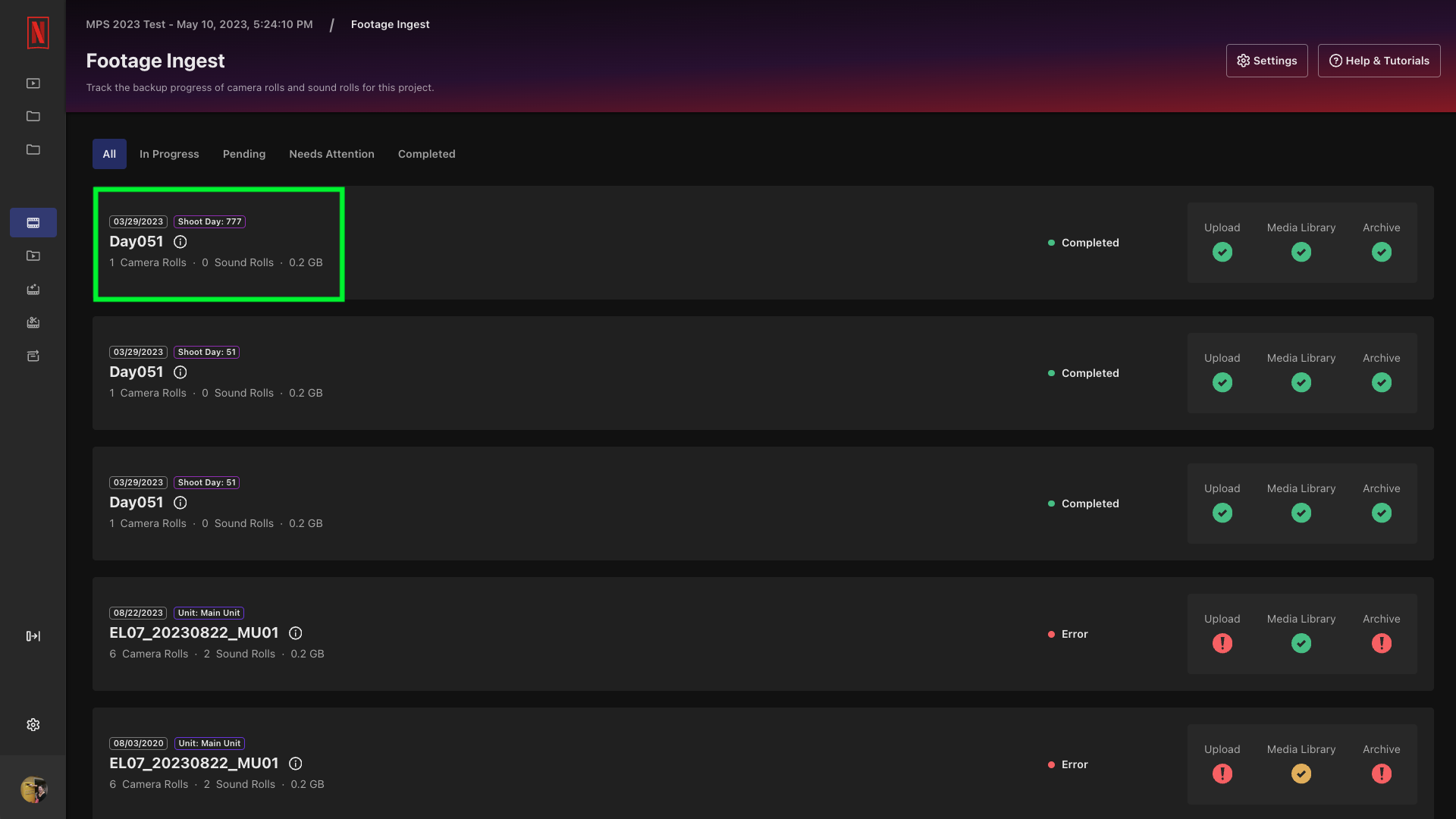 Netflix Footage Ingest - Monitoring Your Uploads In Content Hub ...