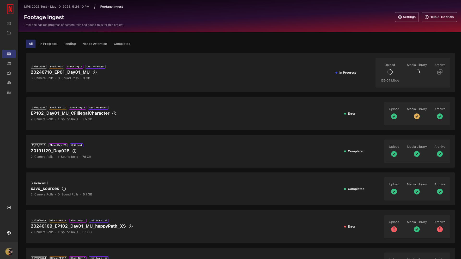 Netflix Footage Ingest - Monitoring Your Uploads In Content Hub ...