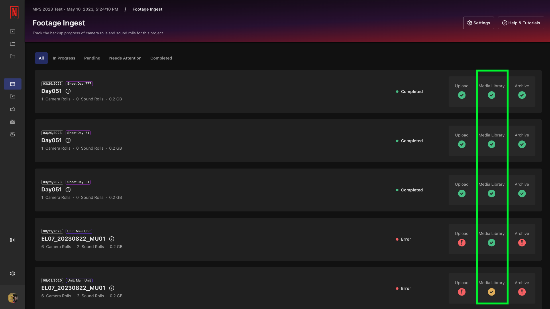 Netflix Footage Ingest - Monitoring Your Uploads In Content Hub ...
