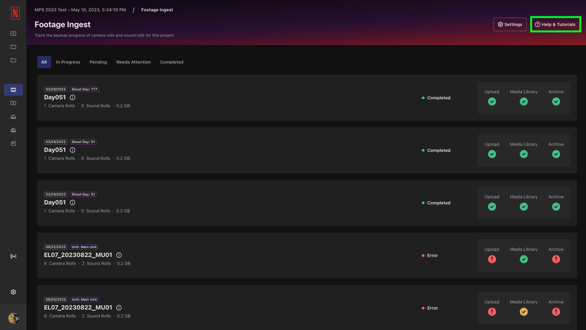 Netflix Footage Ingest - Monitoring Your Uploads In Content Hub ...