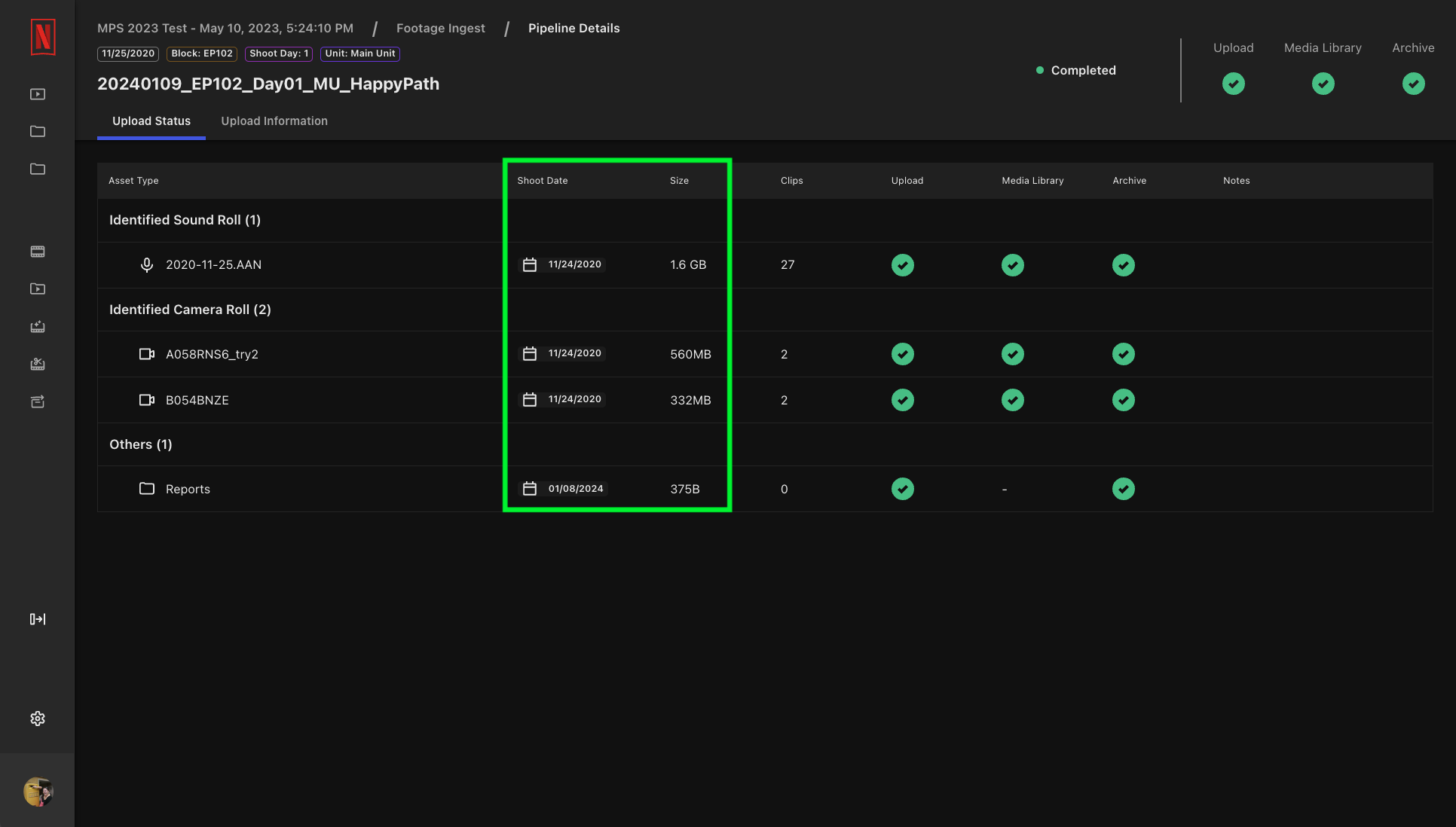 Netflix Footage Ingest - Monitoring Your Uploads In Content Hub ...